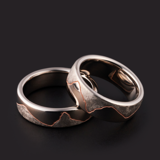Moderne Trauringe mit strukturierter Oberfläche aus Weissgold - Sahak ...